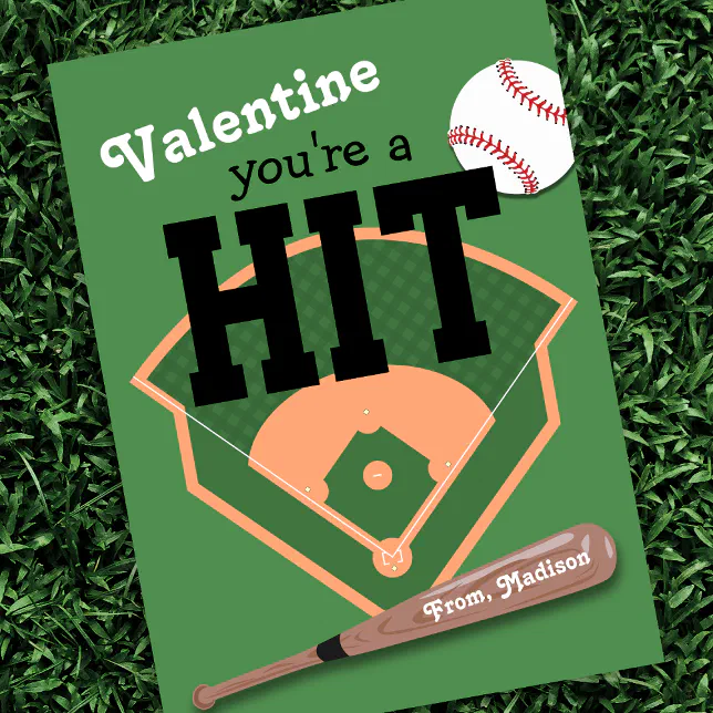 Baseball Kids Classroom Valentine Holiday Card | Zazzle