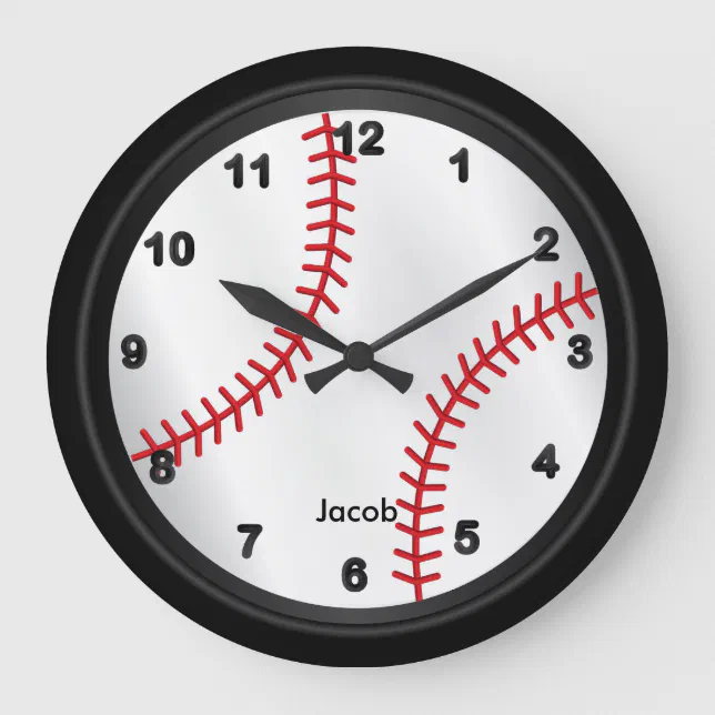 Baseball Large Clock | Zazzle