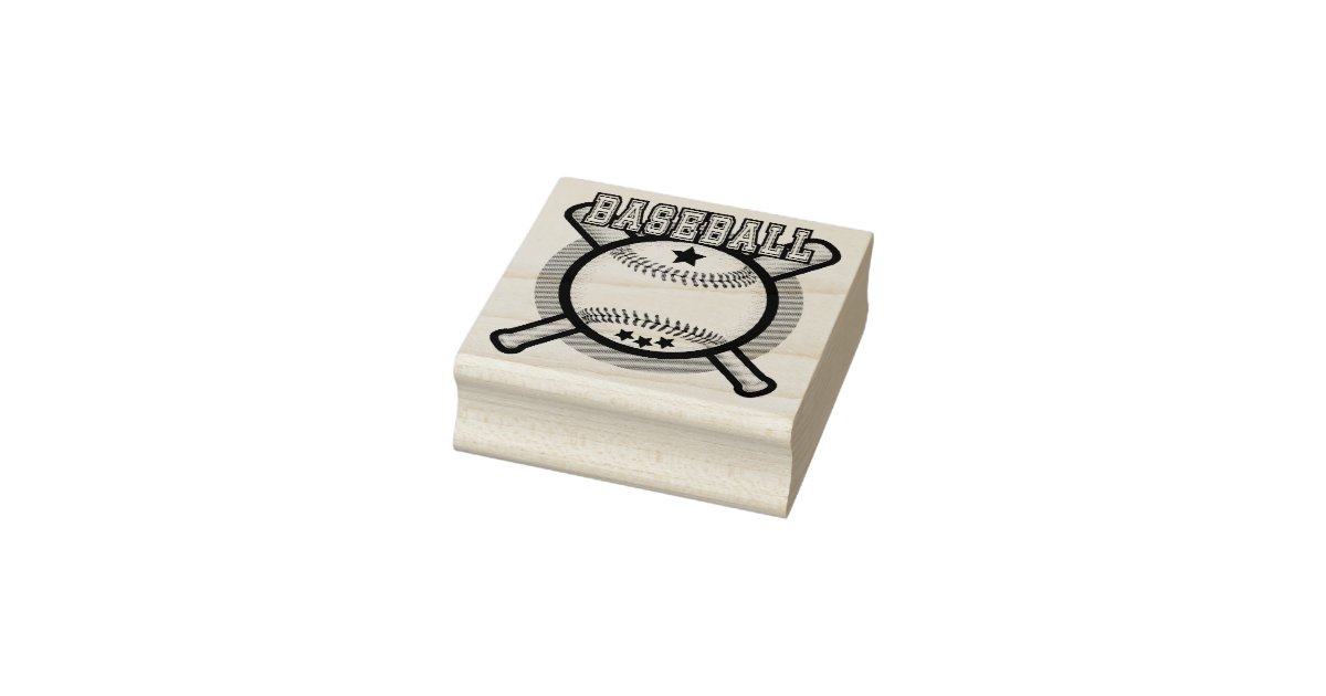 Baseball Logo Rubber Stamp | Zazzle