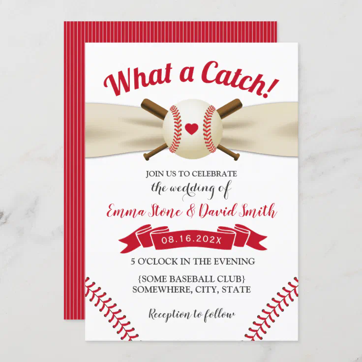 Baseball Love Sports Theme Summer Wedding Invitation | Zazzle