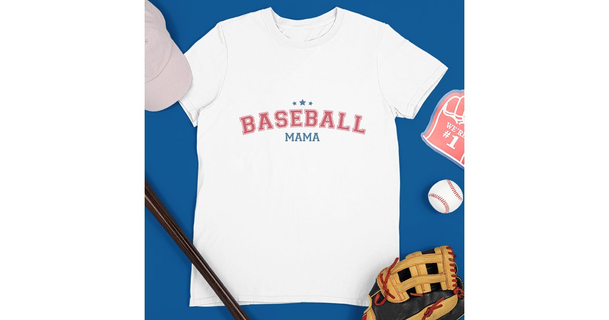 Baseball Mama in Red and Blue T-Shirt | Zazzle