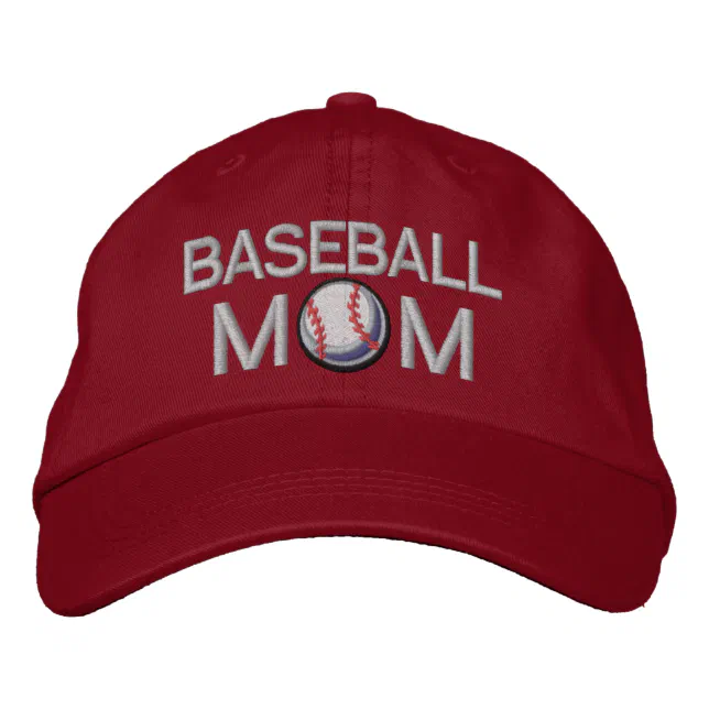 Baseball Mom Embroidered Baseball Hat | Zazzle