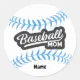 Baseball Mom with Name Classic Round Sticker | Zazzle