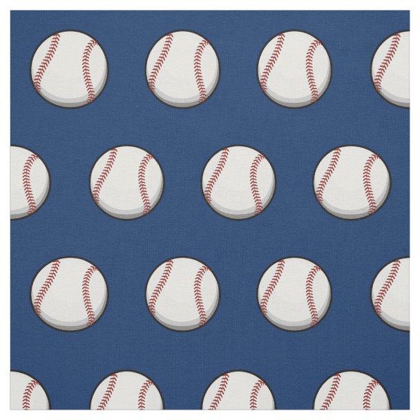 Baseball Navy Texture Fabric | Zazzle
