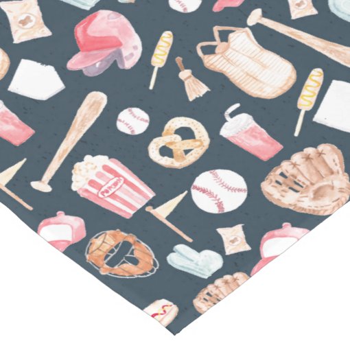 Baseball Navy Texture Short Table Runner | Zazzle