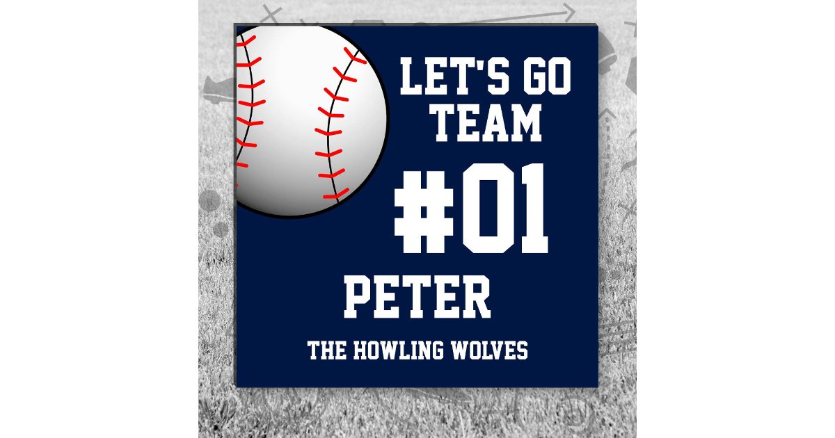 Baseball Navy White Car Magnet | Zazzle