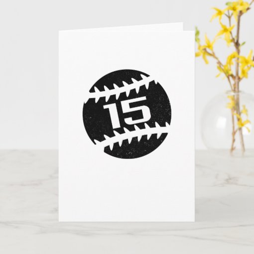 Baseball Number 15 Year Old Birthday Card | Zazzle