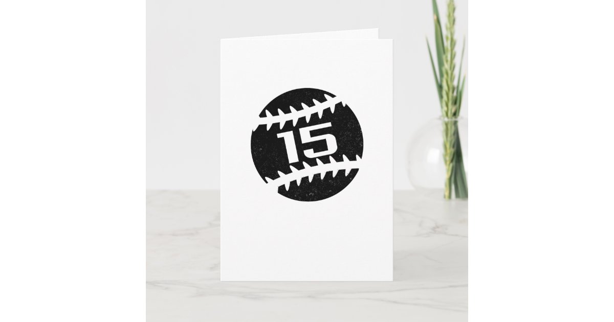 Baseball Number 15 Year Old Birthday Card | Zazzle