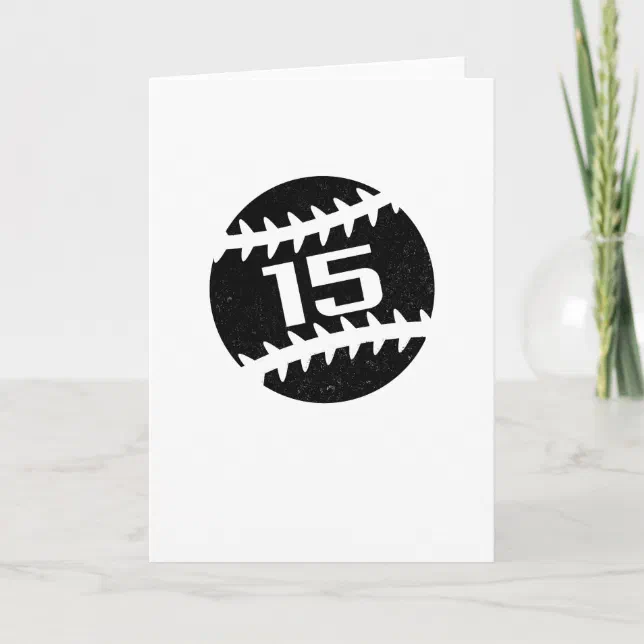 Baseball Number 15 Year Old Birthday Card | Zazzle