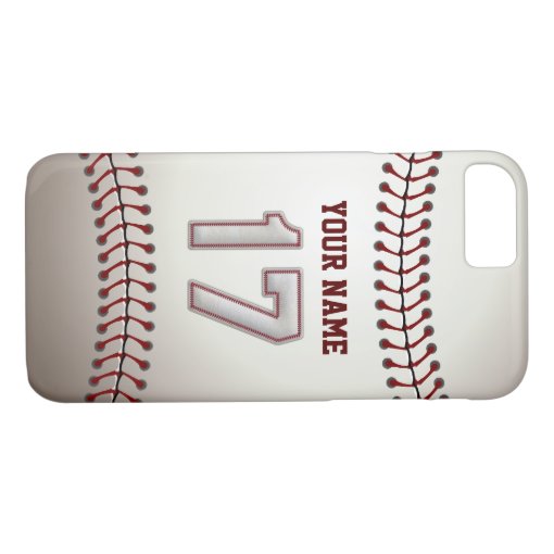Baseball Number 17 with Your Name - Modern Sporty Case-Mate iPhone Case ...