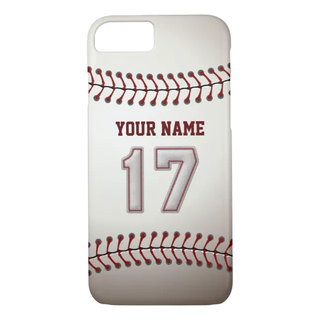 Baseball Number 17 with Your Name - Modern Sporty Case-Mate iPhone Case ...