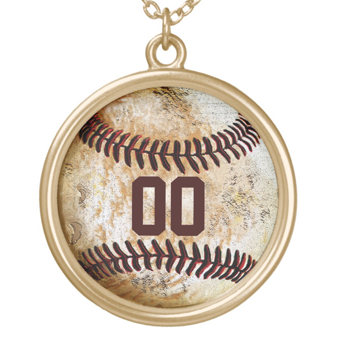 Baseball NUMBER Necklace Baseball Girlfriend Ideas | Zazzle