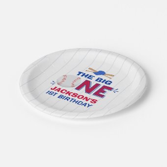 Baseball Paper Plate Baseball 1st Birthday Party | Zazzle