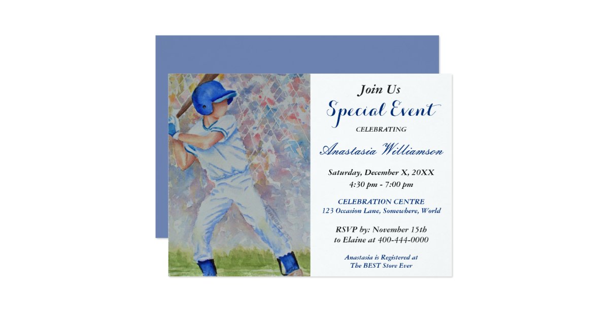 BASEBALL PARTY EVENT INVITE | Zazzle.com