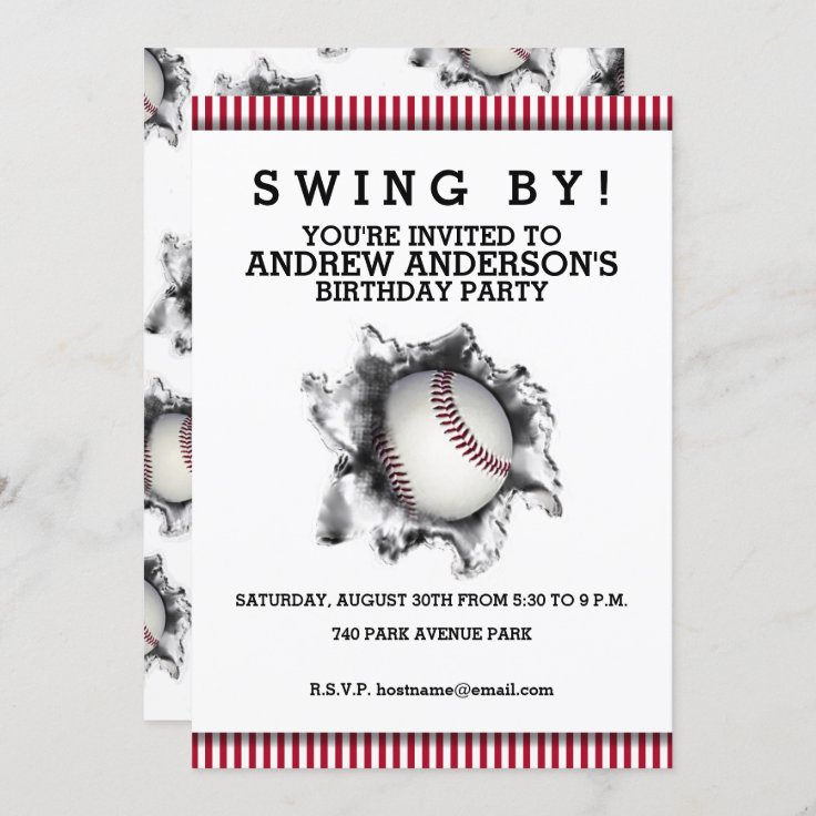 Baseball Party Invitation | Zazzle