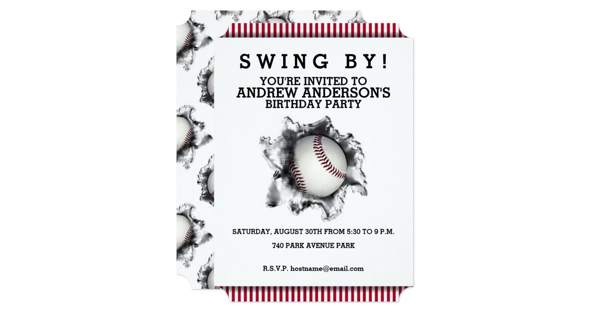 Baseball Party Invitation | Zazzle.com