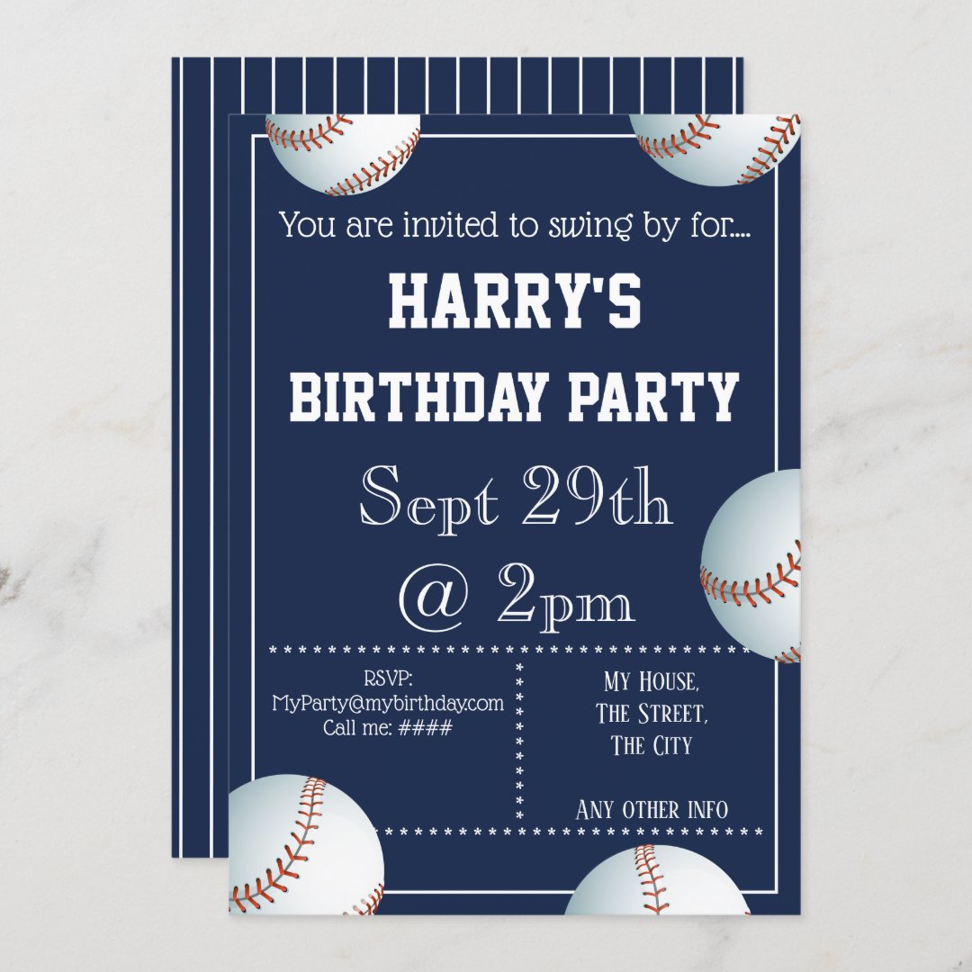 Baseball Party Invitation Editable | Zazzle