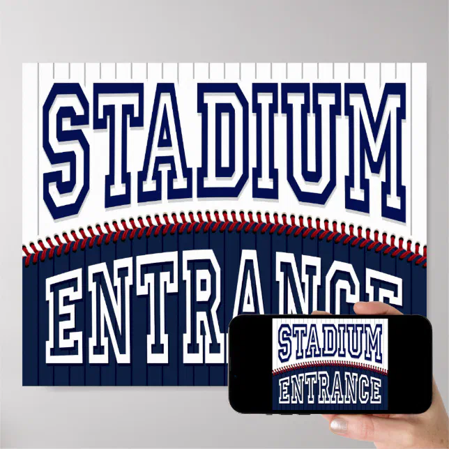 Baseball Party STADIUM ENTRANCE Sign Print | Zazzle