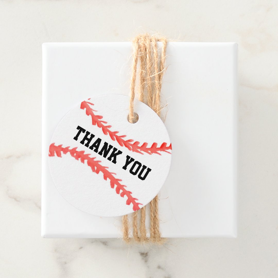 Baseball party thank you favor tag | Zazzle