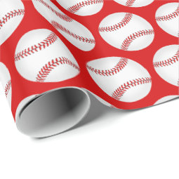 Baseball Pattern Wrapping Paper | Zazzle