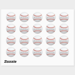 Baseball Personalized Classic Round Sticker | Zazzle