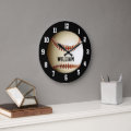 Baseball Personalized Custom Name Large Clock | Zazzle