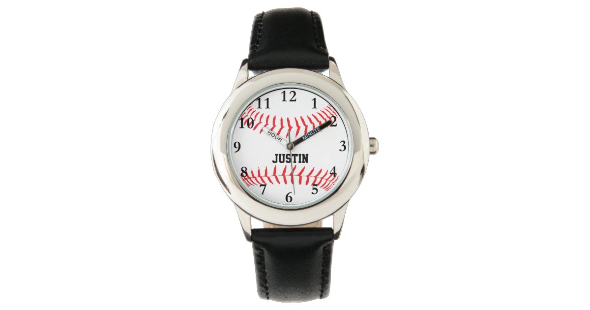 Baseball Personalized Name Boys Watch | Zazzle