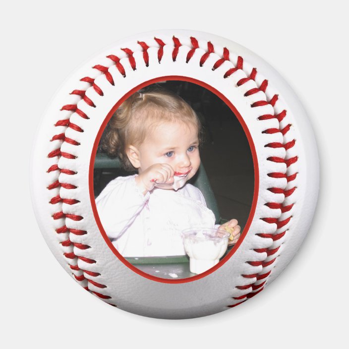 Baseball Photo Frame Template Magnet | Zazzle.com