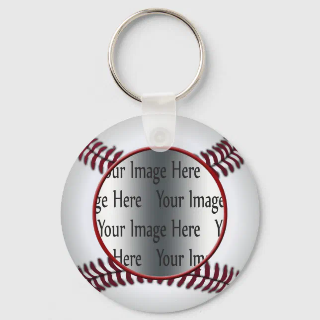 baseball photo keychain | Zazzle