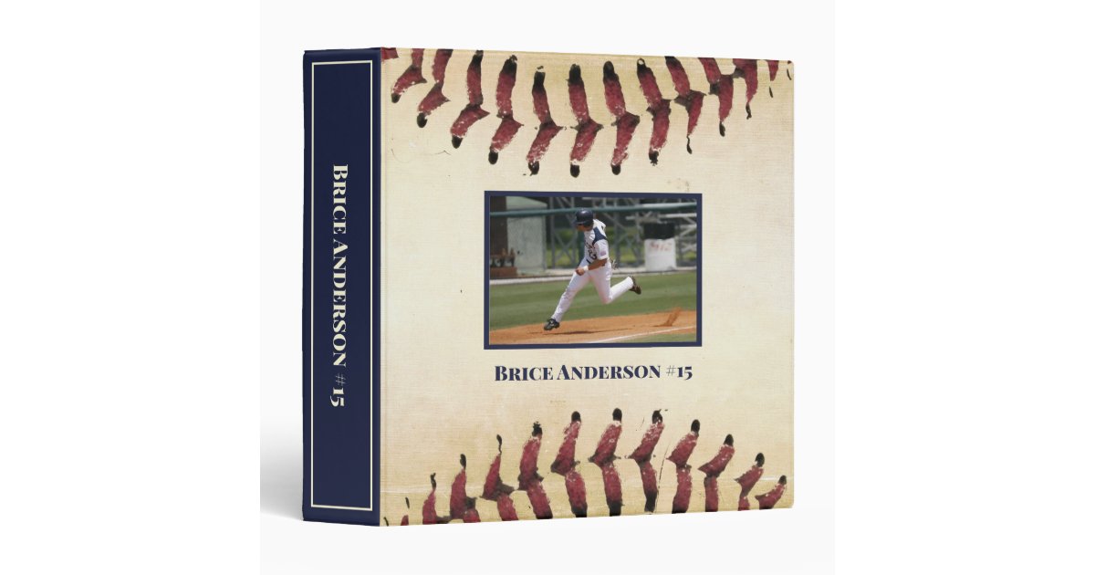 Baseball Photos Rustic Memory Scrapbook 3 Ring Binder | Zazzle