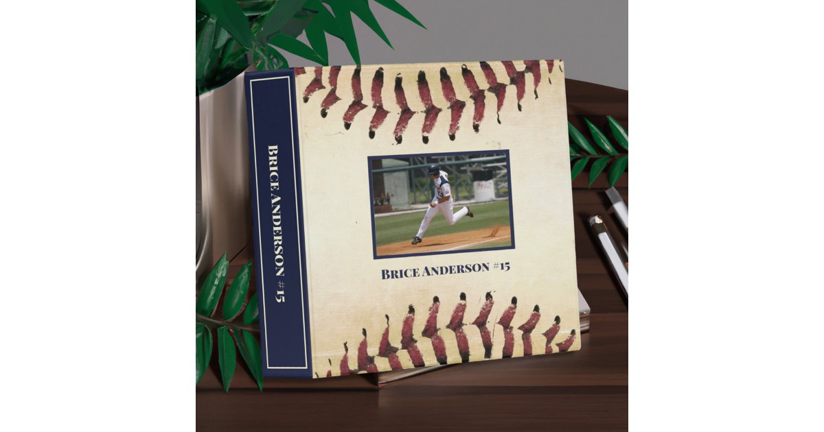 Baseball Photos Rustic Memory Scrapbook 3 Ring Binder | Zazzle