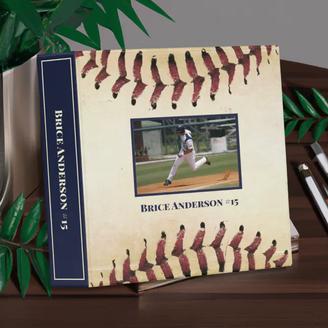 Baseball Photos Rustic Memory Scrapbook 3 Ring Binder | Zazzle