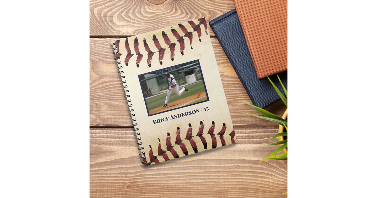Baseball Photos Rustic Memory Scrapbook Notebook | Zazzle
