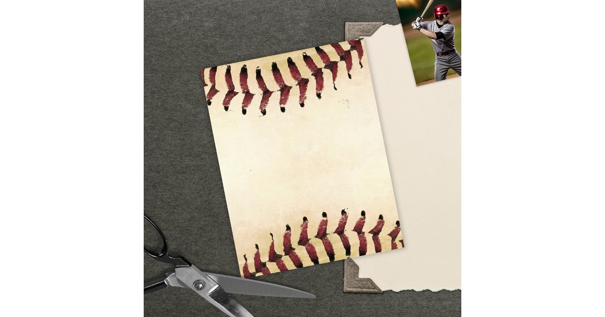 Baseball Photos Rustic Memory Scrapbook Paper | Zazzle