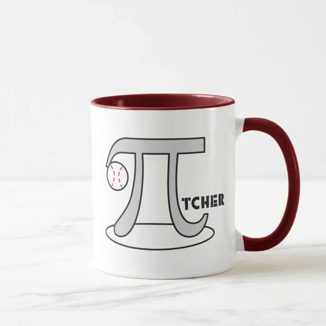 Baseball Pi-tcher Math Theme Mug Funny Pi Day Gift | Zazzle