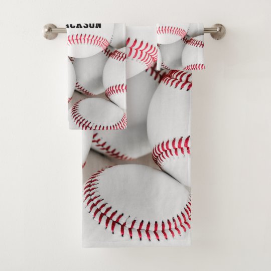 Baseball Pile Photo Close-Up Monogram Bath Towel Set | Zazzle.com