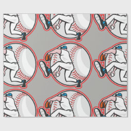 Baseball Pitcher Glossy Wrapping Paper | Zazzle