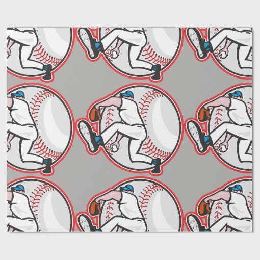 Baseball Pitcher Glossy Wrapping Paper | Zazzle