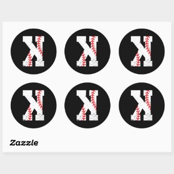 Baseball Pitcher Strikeout K Classic Round Sticker | Zazzle