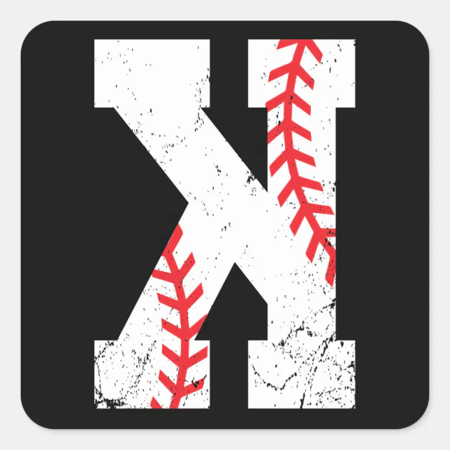 Baseball Pitcher Strikeout K Square Sticker | Zazzle