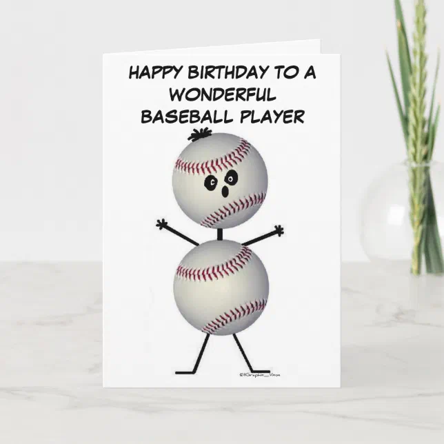 Baseball Player Birthday Card | Zazzle