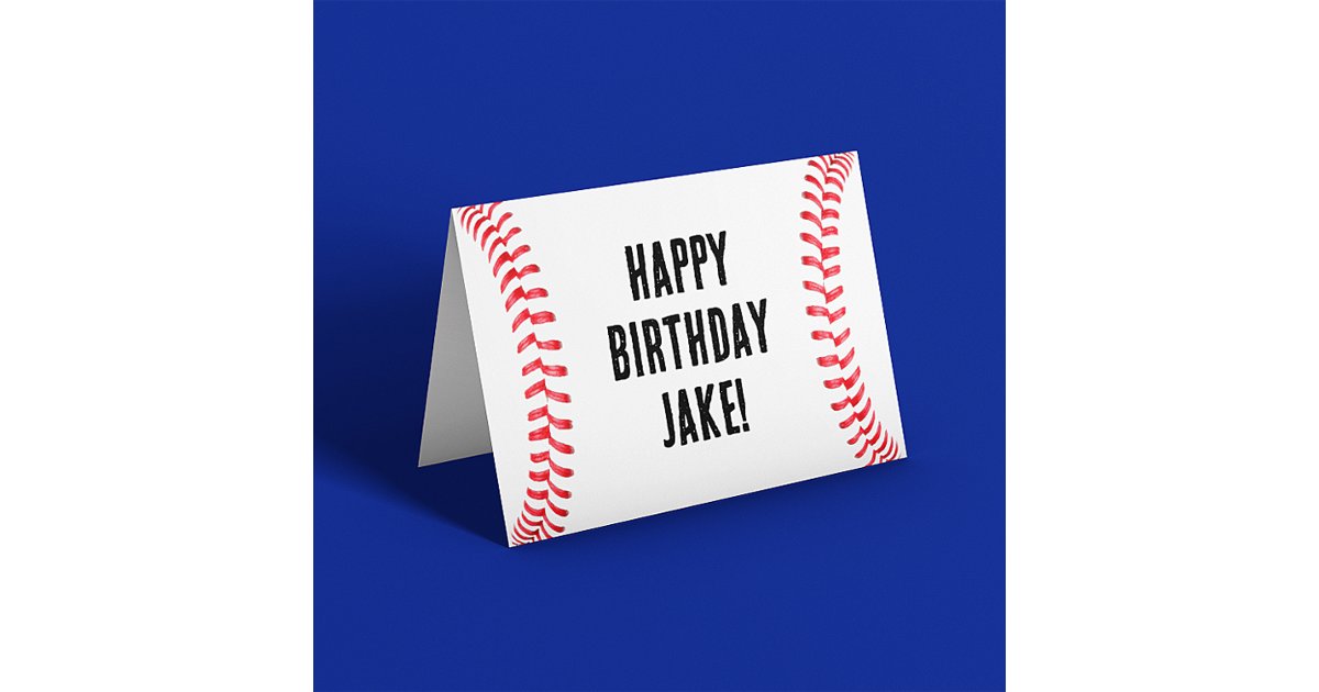 Baseball Player Birthday Party Custom Message Card | Zazzle