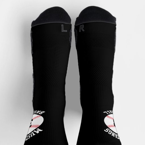 Baseball Player Custom Team Name and Number Sports Socks | Zazzle