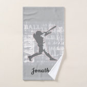 Baseball Player Design Bath Towel Set | Zazzle