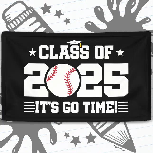 Baseball Player Graduation Class of 2025 Senior Banner | Zazzle