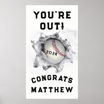 Baseball Player Graduation Poster | Zazzle