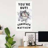 Baseball Player Graduation Poster | Zazzle