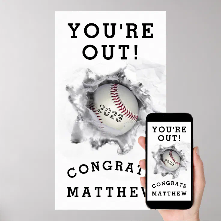 Baseball Player Graduation Poster | Zazzle