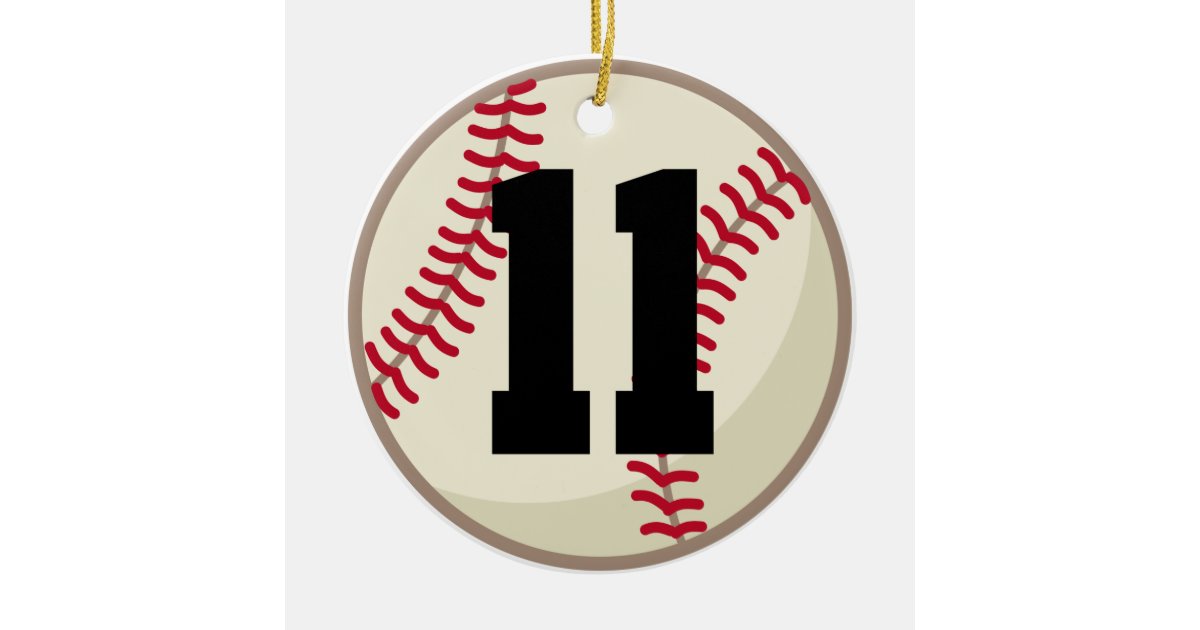 Baseball Player Number 11 Ornament | Zazzle