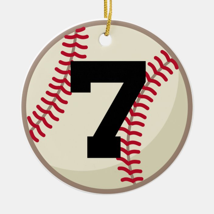 Baseball Player Number 7 Ornament | Zazzle.com